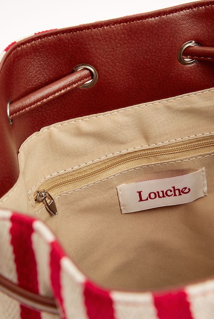 Southampton Red & White Stripe Bucket Bag – Louche